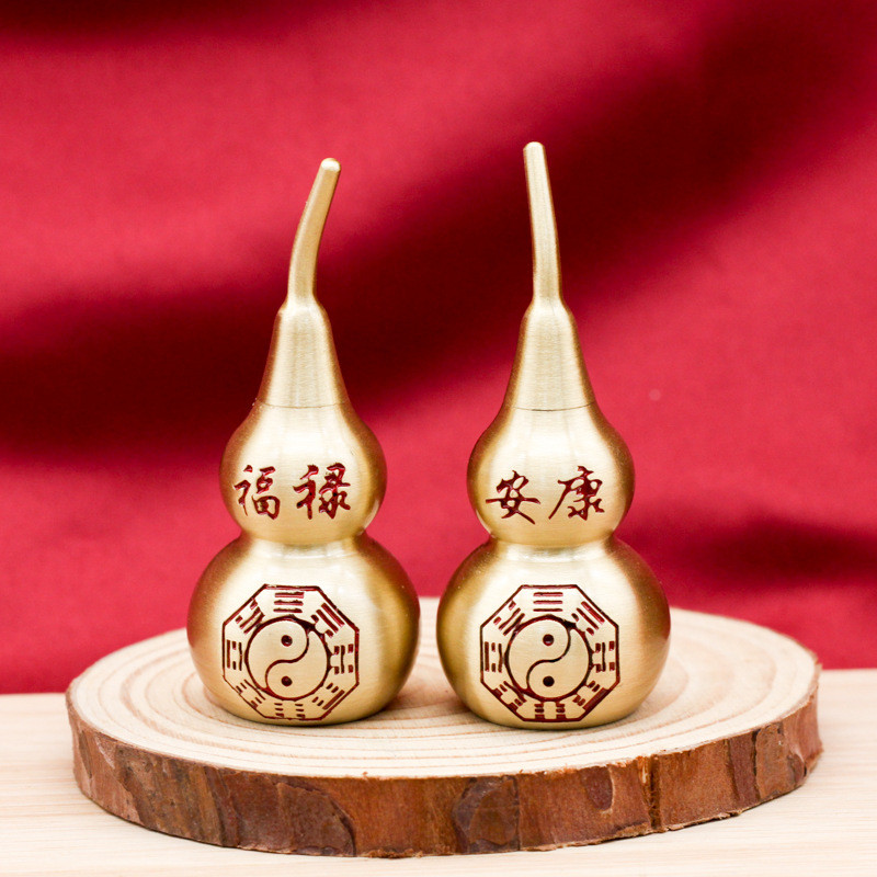 9.24 Brass Fu Lu Ankang Gourd Gossip Safe Gourd Open Gourd Large Gourd ...
