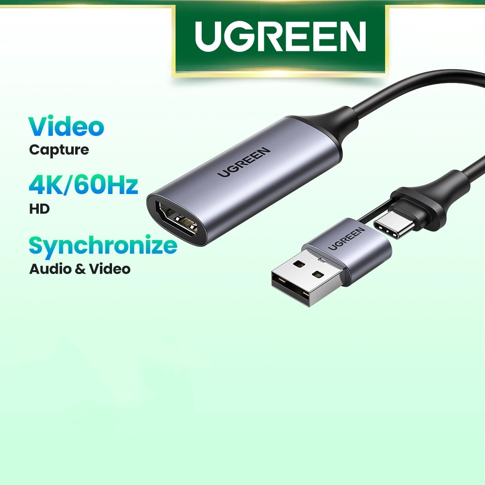 UGREEN Video Capture Card 4K HDMI to USB-A/USB-C HDMI Capture Card Full ...