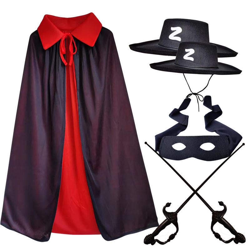Halloween Costume zorro Cloak costume stage Performance zorro Hat ...