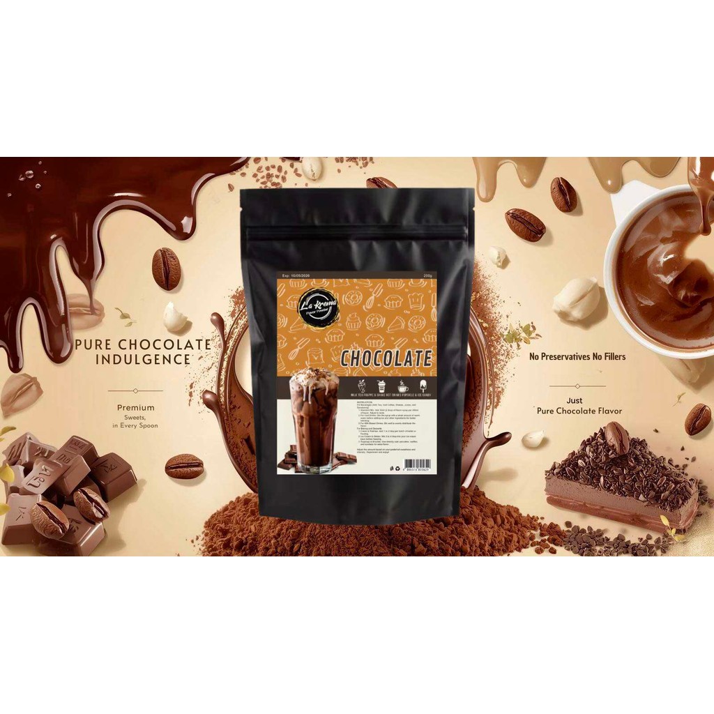 Chocolate Flavor Powder 200g fruity milk tea bubble tea frappe smoothie ...