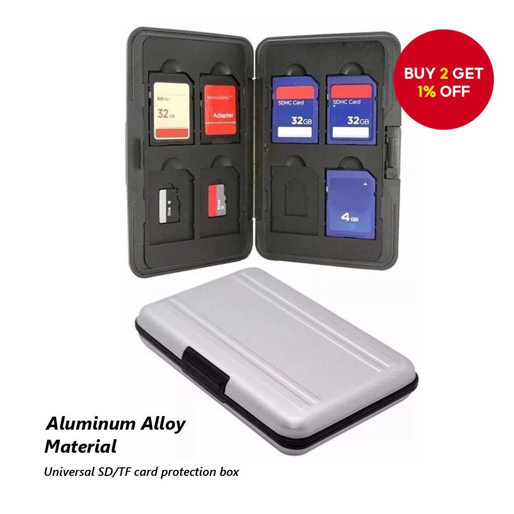 Aluminum Housing Memory Card Holder Wallet Clip Protective Case for 8x ...