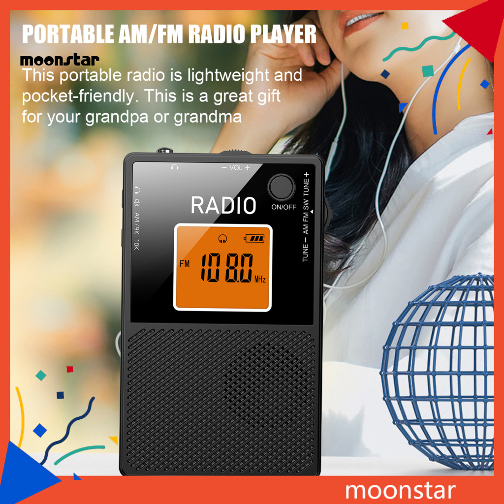 MOO Pocket-sized Radio Versatile Portable Radio Portable Rechargeable ...