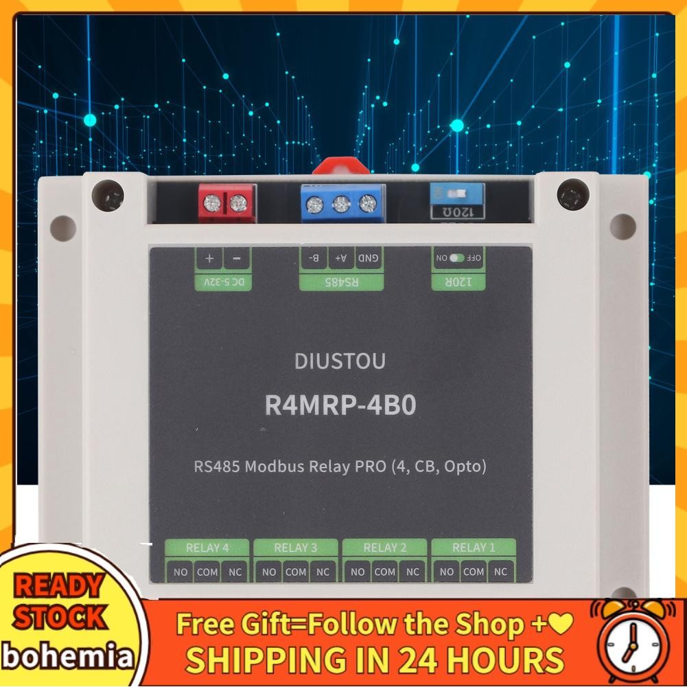 bohemia-ph RTU 4- Relay Module with 485 Interface Industrial Modbus ...