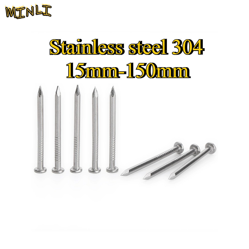 304 Hindi Kinakalawang na Steel na Round Wire Nails, 15mm-150mm, Pang ...