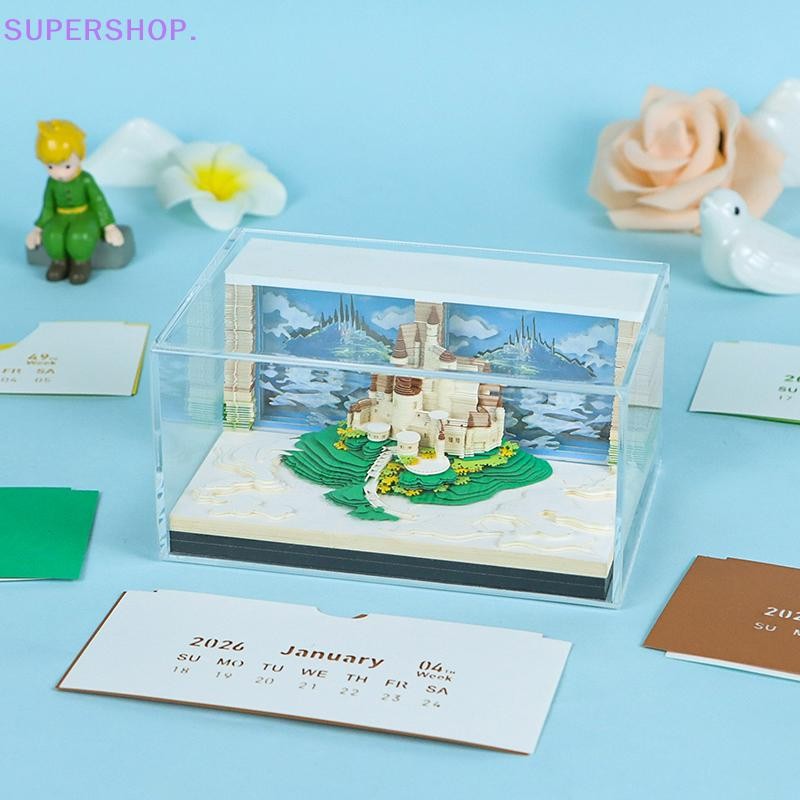 SUPERSHOP Time Piece Calendar 2026 Desk Calendar With LED Light 3D Tear ...