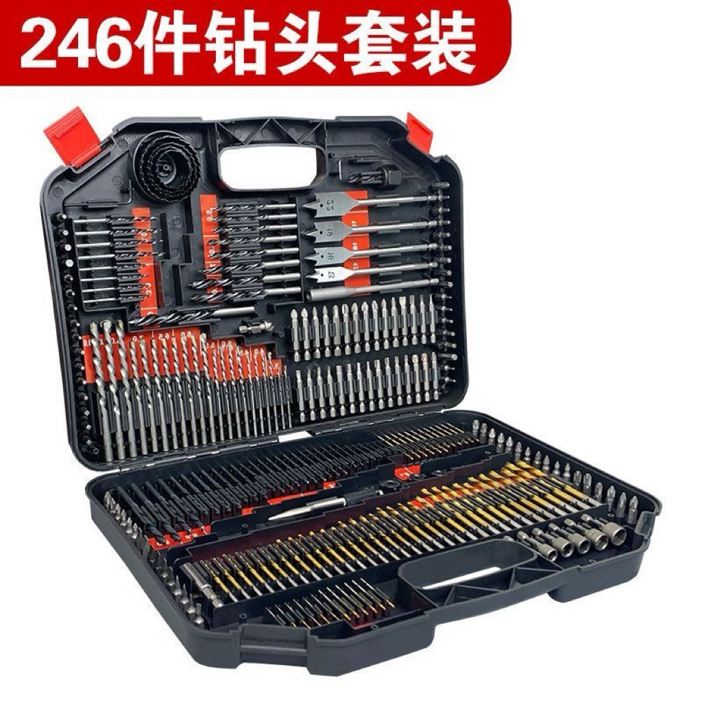 Complete Set of Electric Drill Accessories Twist Drill Bits Wood Metal ...