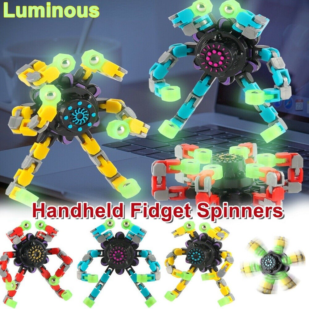 Luminous Fidget Toys Kit Handheld Fidget Spinners Toys Deformed ...