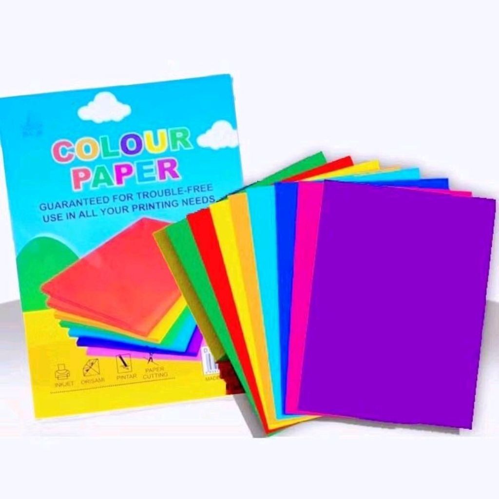 A4 COLOR PAPER 100sheets (210X297mm) Assorted color Art paper 100 ...