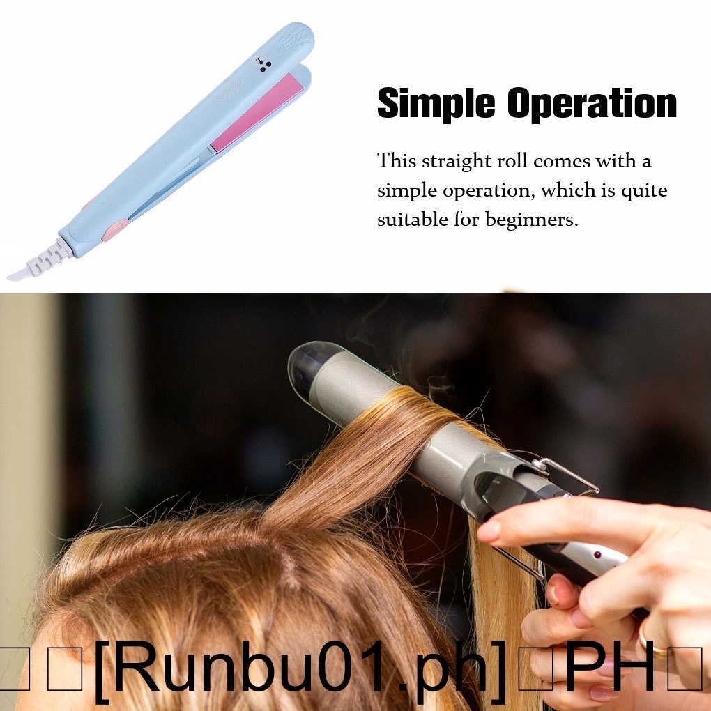 1/2/3 Hair Curler Mini Straightener Straight Roll Quick Heating Safety ...
