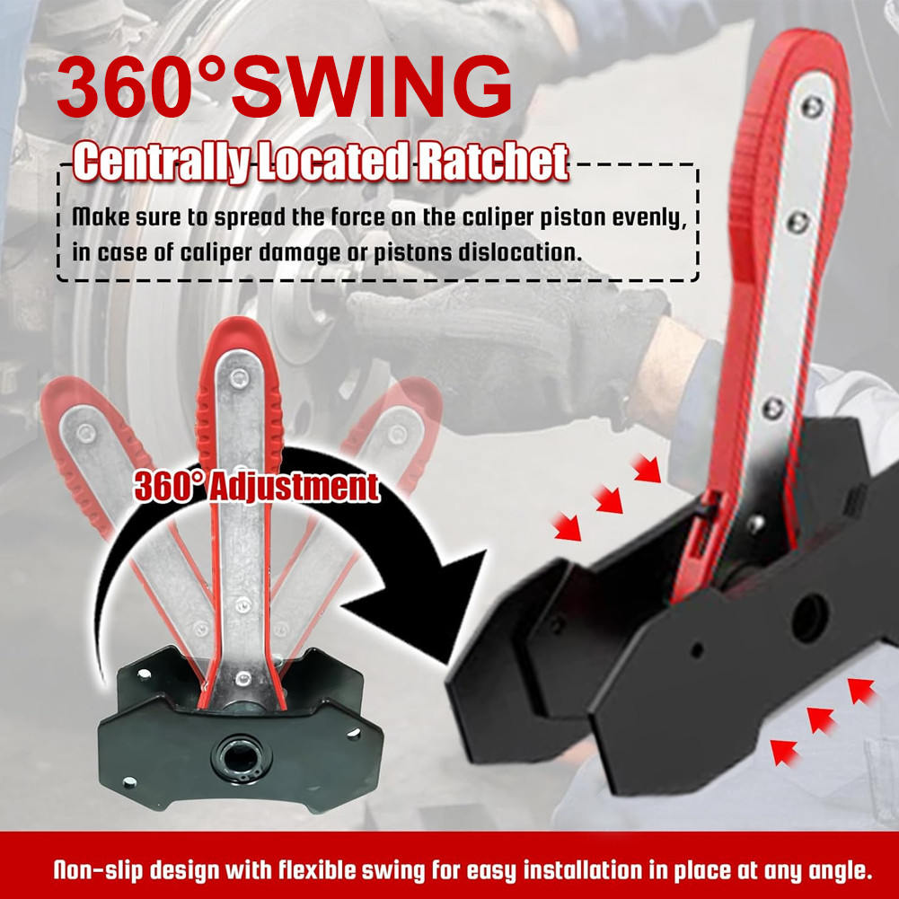Caliper Piston Spreader with 360° Rotating Ratchet Caliper Piston ...