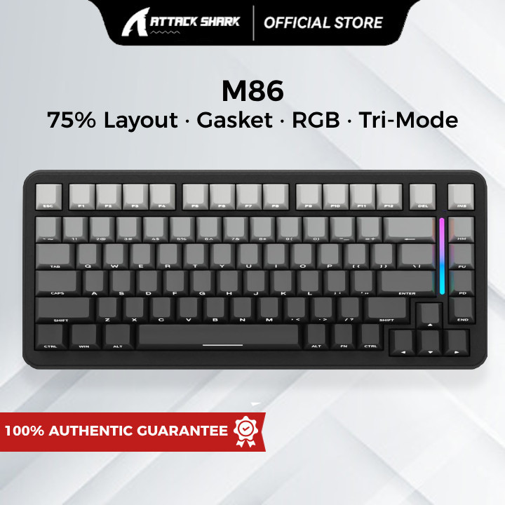 Attack Shark M86 Wireless Mechanical Keyboard Bluetooth Rgb Side Carved ...