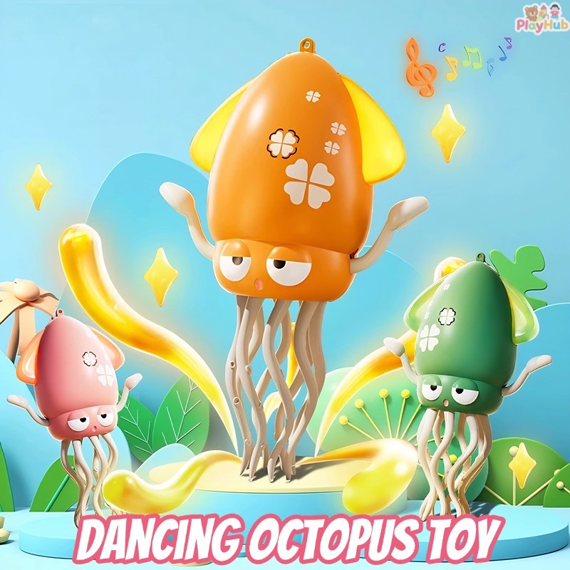 Cute Dancing Octopus Toy Electric Sound and Light Sensing Obstacle ...