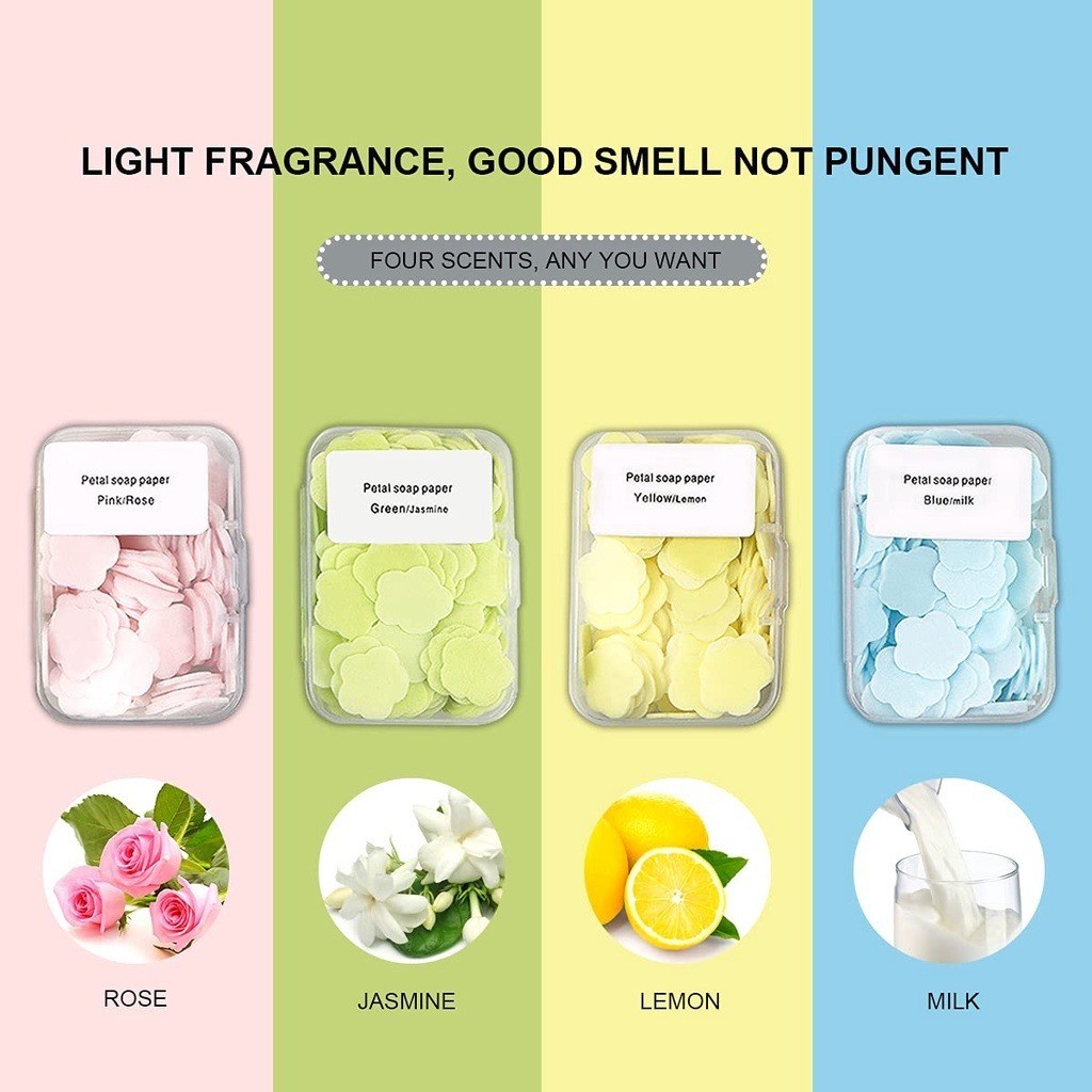Portable Hand Soap Tablets, Soap Paper,Disposable Soap Slices Petal ...