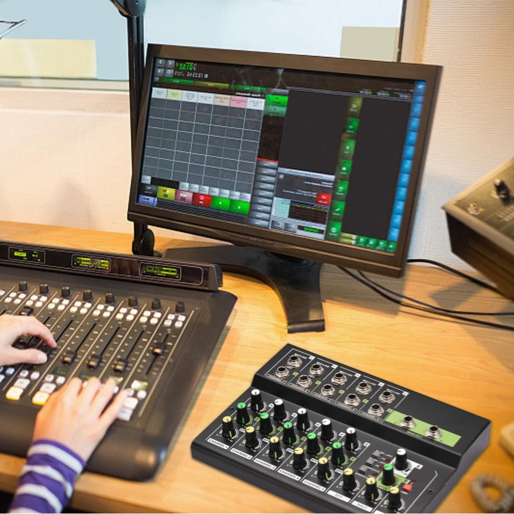punkstyle-th 10 Channel Audio Mixer Mixing Console with Reverb and 48v ...