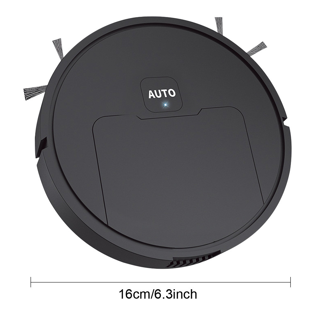 Sweeper Robot USB Rechargeable 1000Pa Suction Robot Vacuum (Black ...