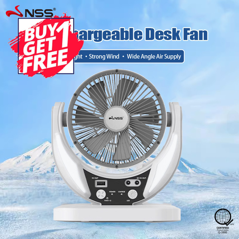 BEST 6 inch Electric Desk Table Fan Portable USB Rechargeable with ...