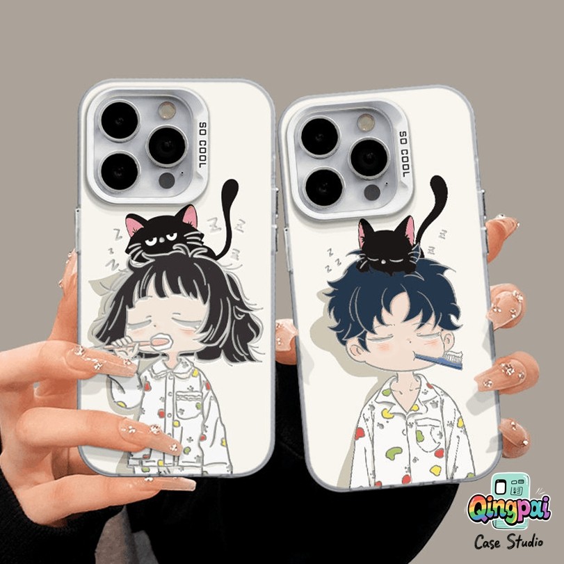 Cute Pajamas Couple 2 in 1 Hard Case For Realme Note 60x 50 C61 C63 C53 ...