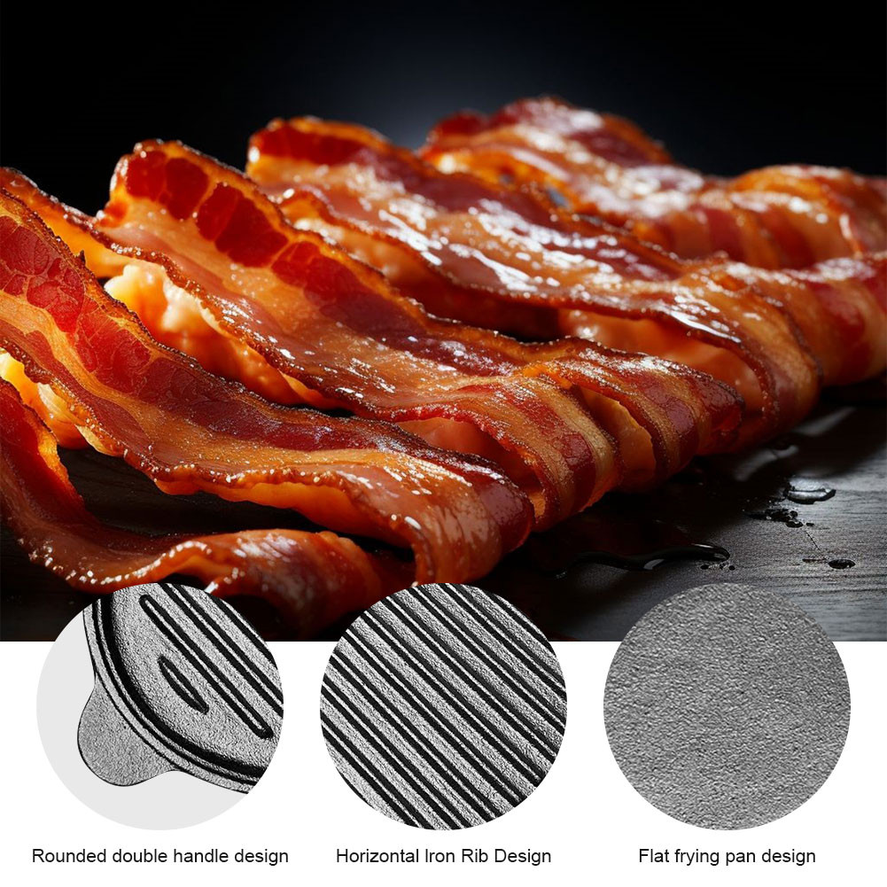 11 X 6.3in Cast Iron Griddle Pan Oval Griddle Reversible Skillet Grill ...
