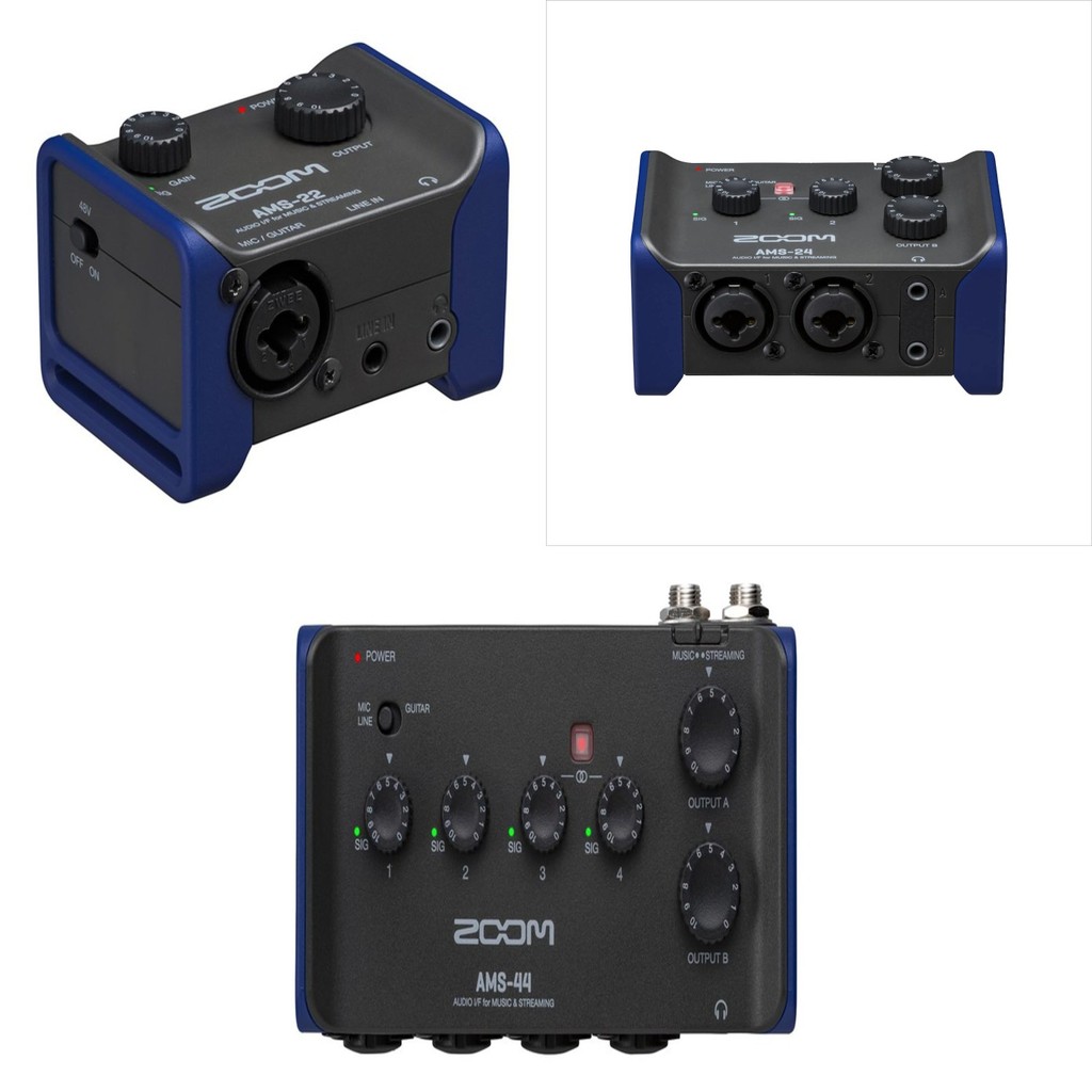 ZOOM AMS-24 Audio Interface, Black, 2-in/4-out USB-Type-C, Compact, Palm-Sized, with Music ...