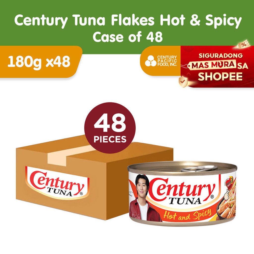 Century Tuna Flakes Hot & Spicy 180g (Case of 48pcs) - Protein, Omega 3 ...