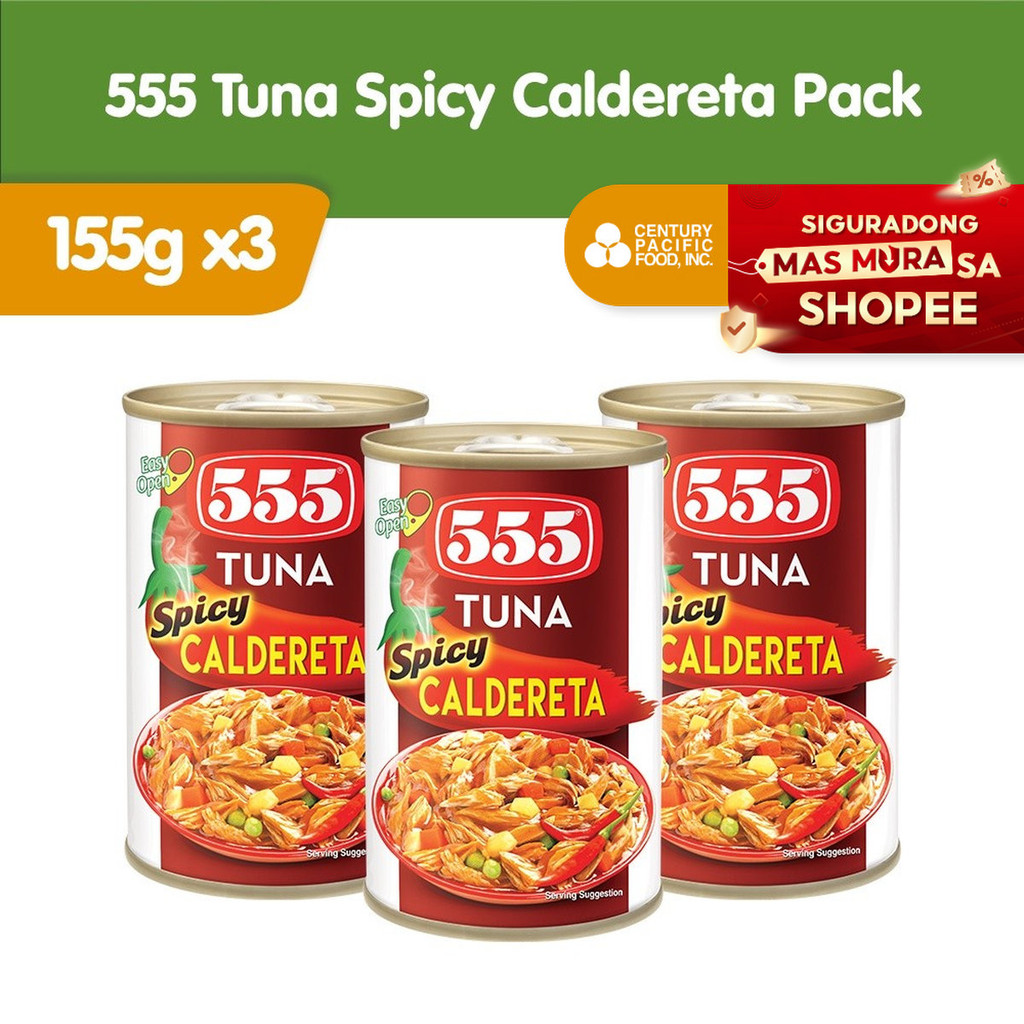 555 Tuna Spicy Caldereta 155g (Pack of 3) - Healthy, High Protein, Vit ...