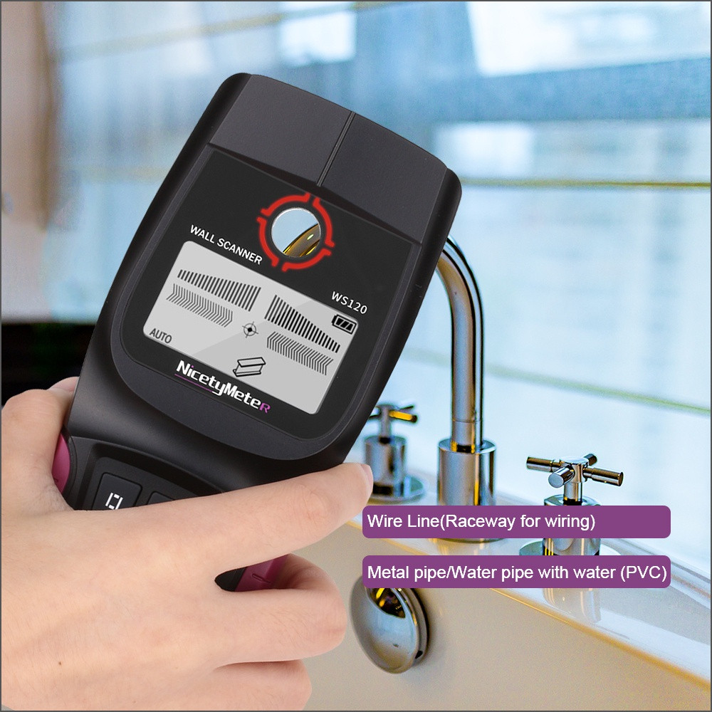 WS120 Wall Scanner Multifunctional Wall Detector PVC Water Pipe Metal ...
