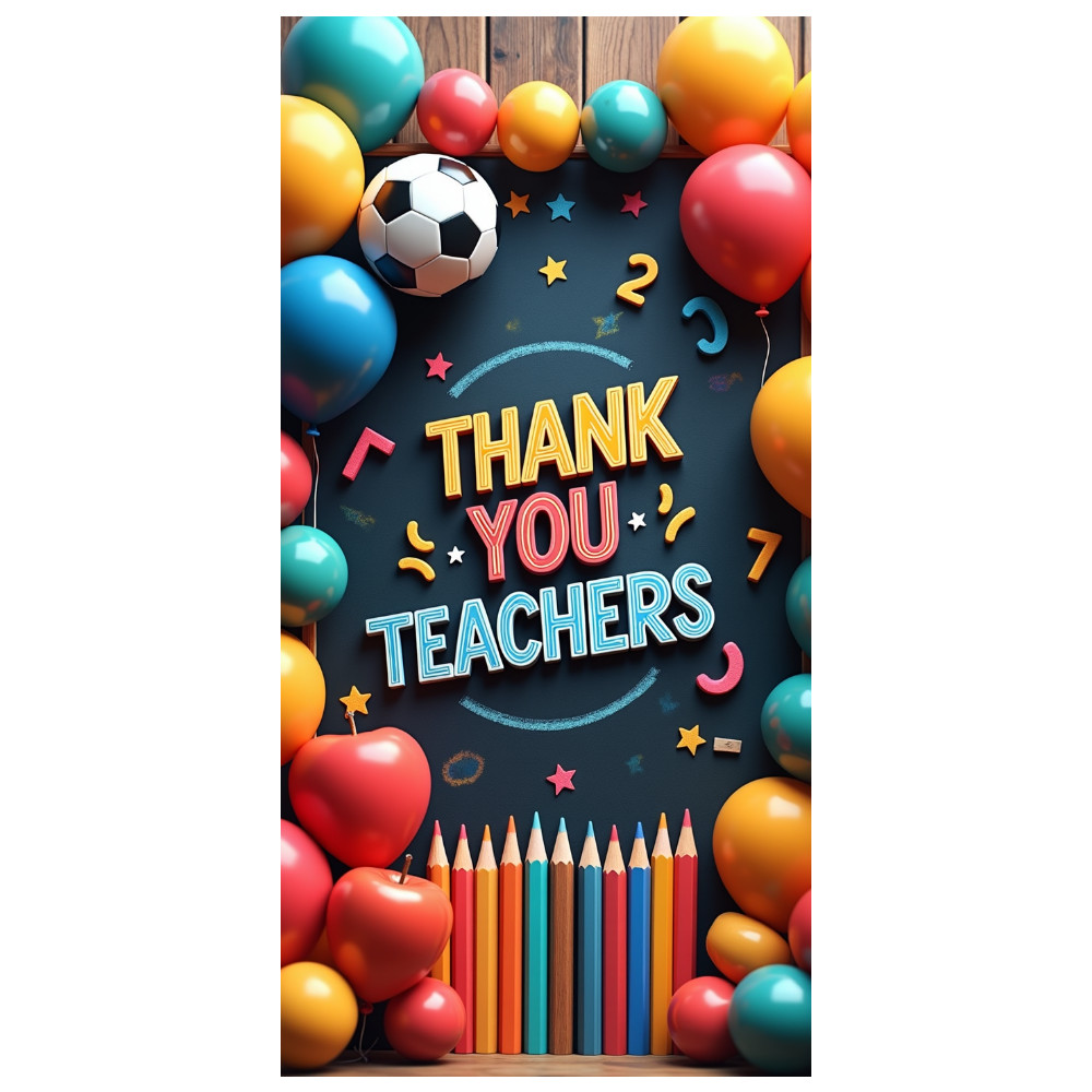 Thank You Teachers Teacher Appreciation Week Backdrop Banner ...