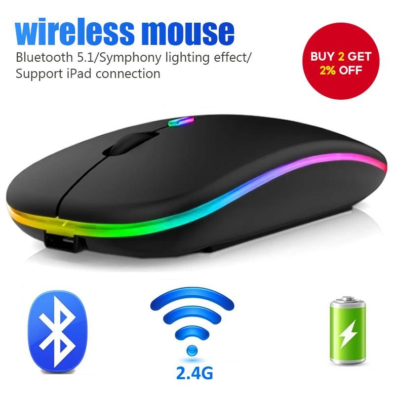 Wireless Mouse Bluetooth Large Capacity Battery Low Power Long Usage ...