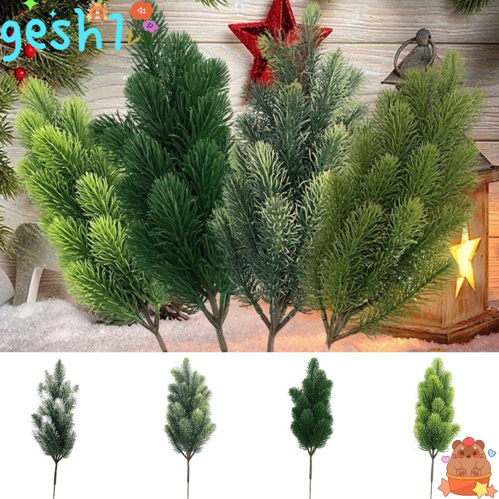 GESH1 Artificial Pine Branches, Green Artificial PE Fake Pine Twigs ...