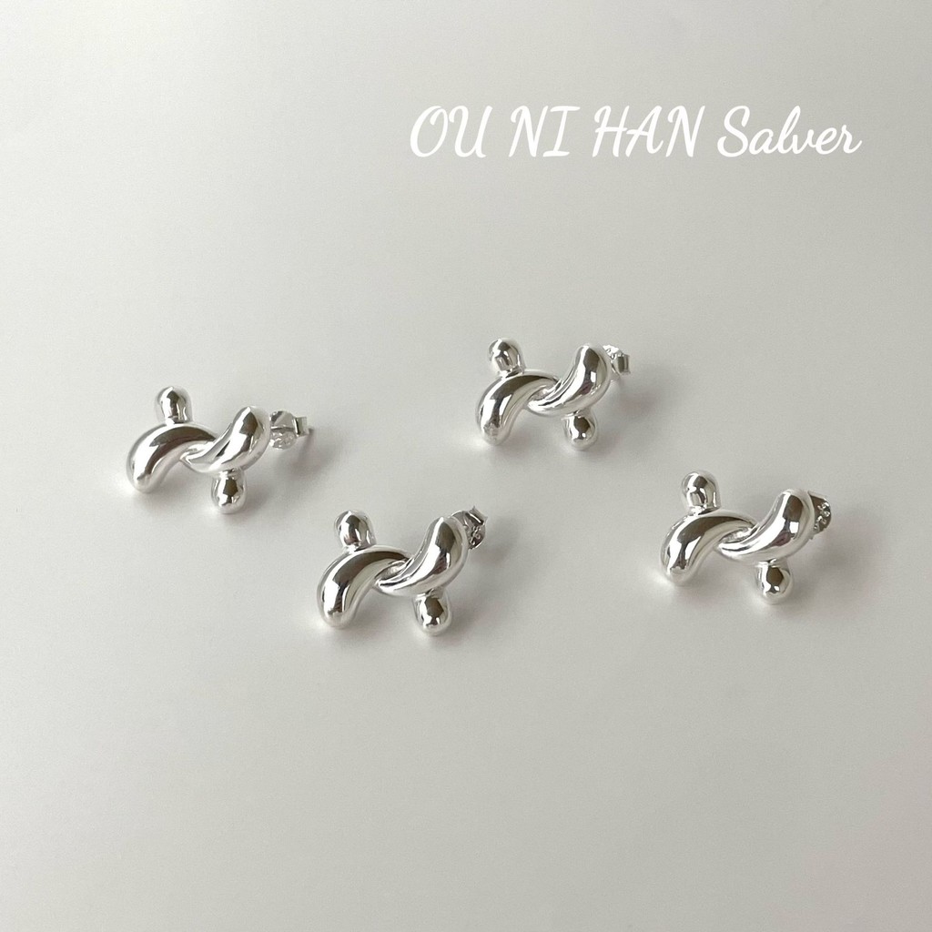 Oni Han S925Sterling Silver Creative Letter Cross Balloon Dog Shape ...