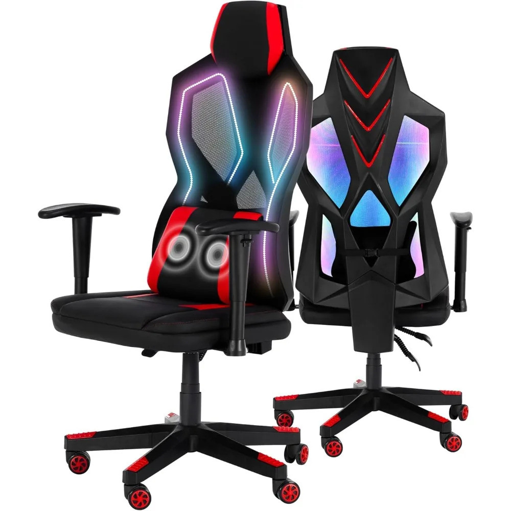 Gaming Chair With Rgb Led Lights, Video Game Chair Ergonomic Computer ...