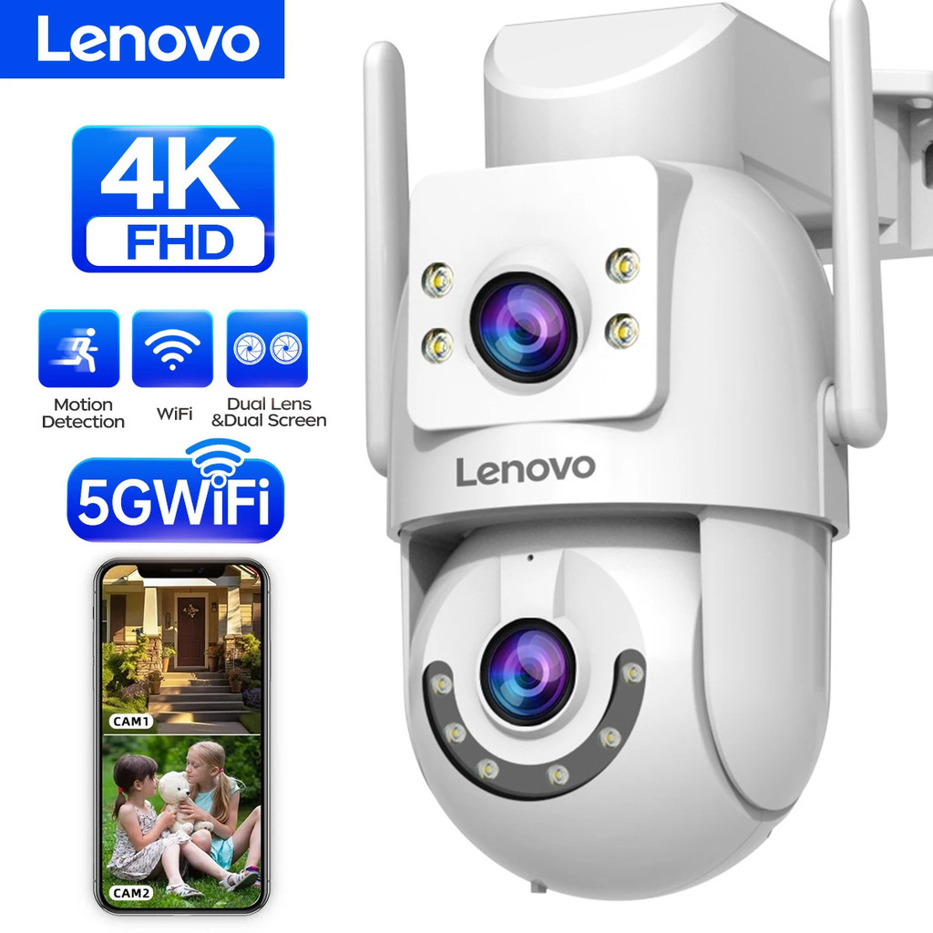 Lenovo 6mp Hd Ip Camera 5g Wifi Outdoor Dual Lens Security Ptz Camera ...
