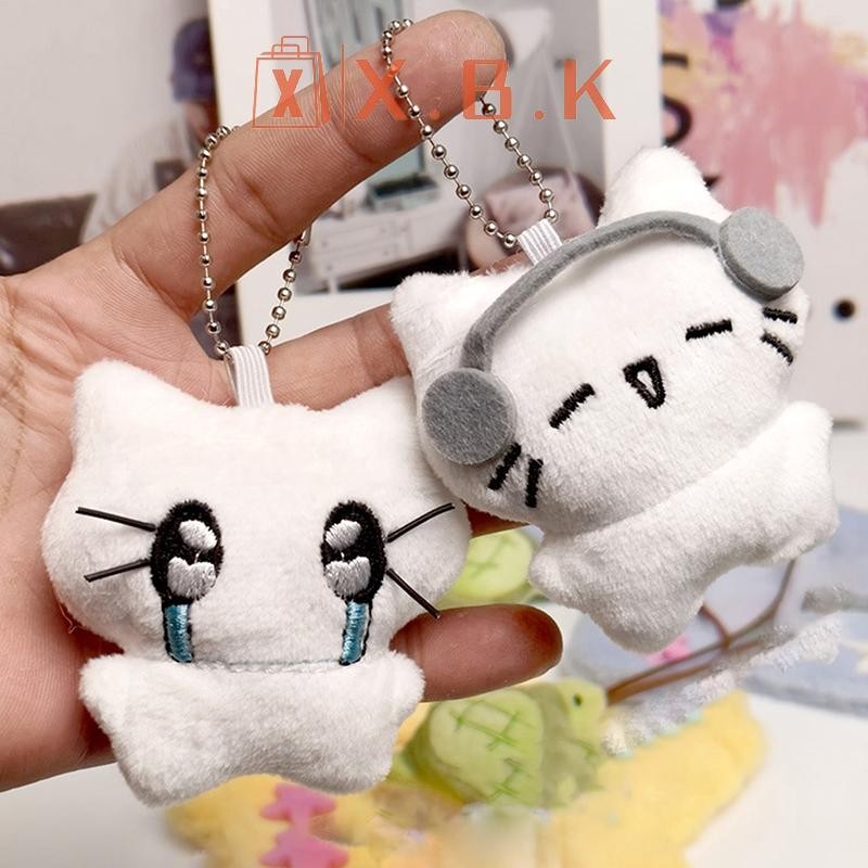 FMPH Bless Cute Headphones Kitten Couple Keychain Mini Crying Cat Doll ...