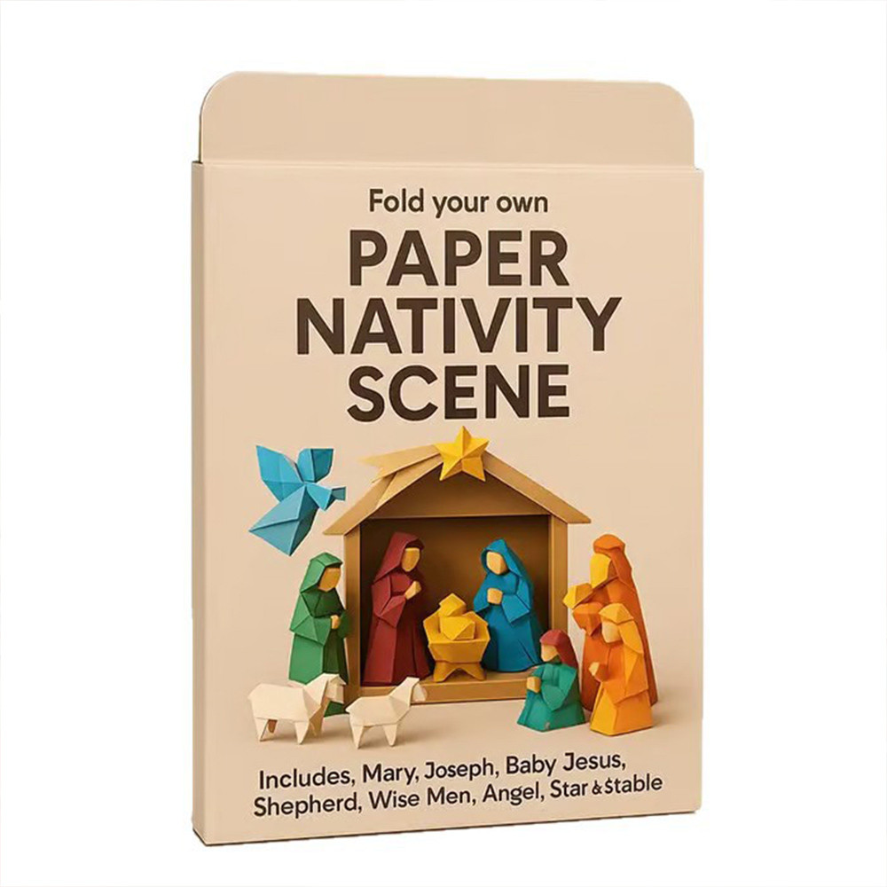 Christmas DIY Paper Nativity Scene Origami Kit Fun Easy to Fold ...