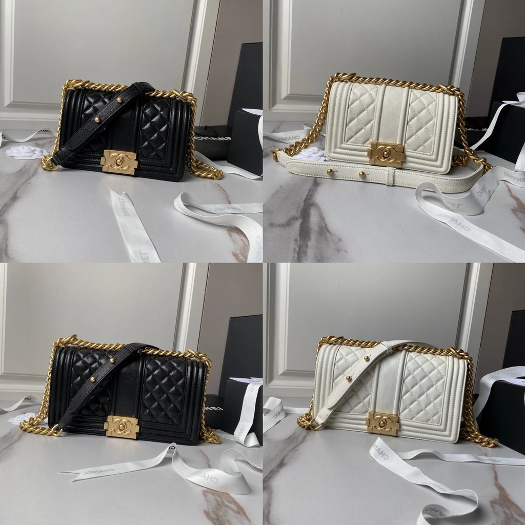 Chanel Granular Cowhide First Layer Cowhide leboy Classic Diamond Gold ...