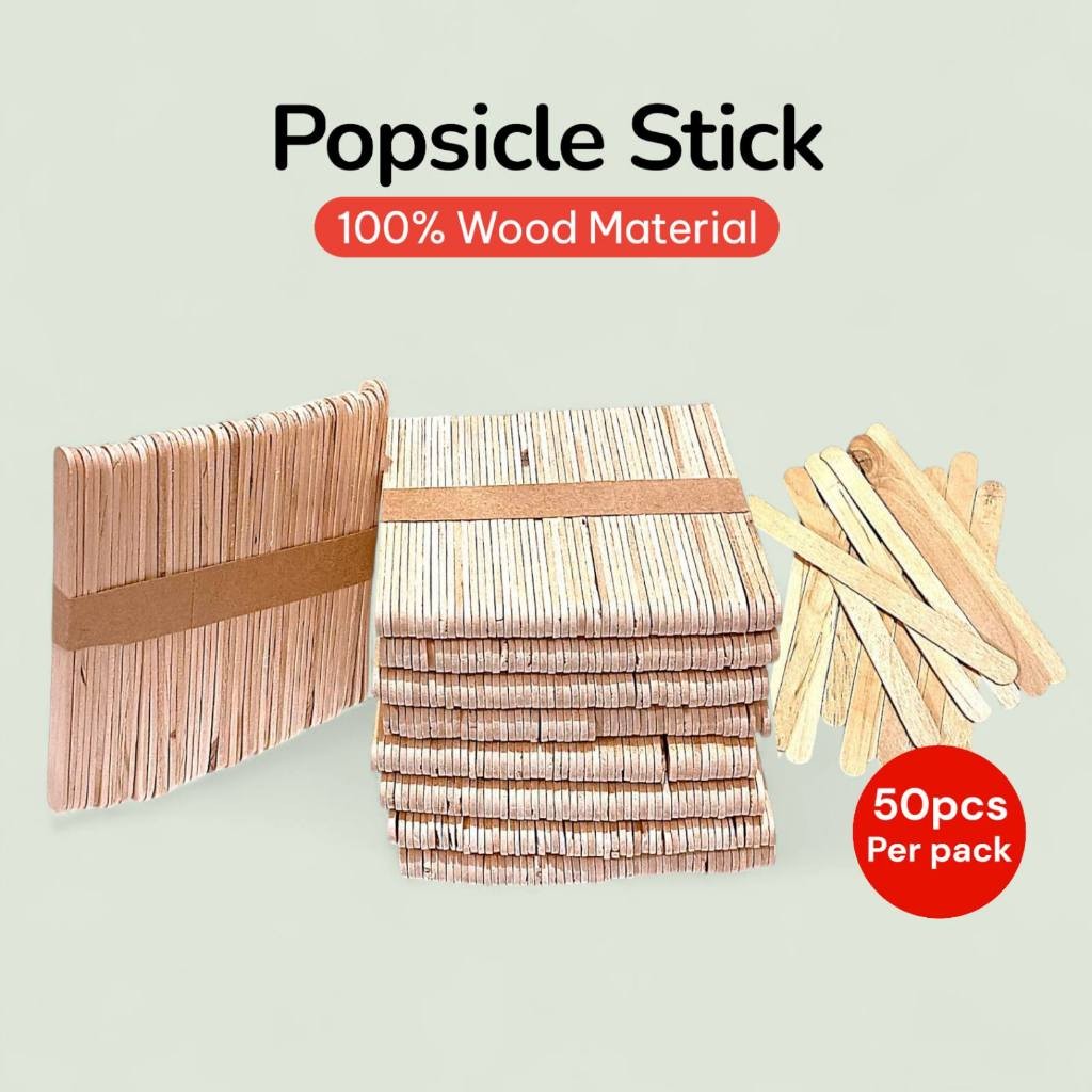 Popsicle Stick Ice Cream Stick 100% Wooden Material By 50pcs per pack ...
