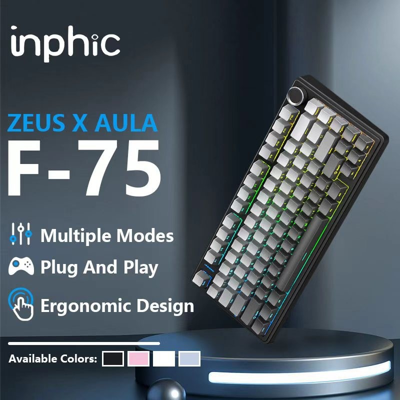 INPHIC x Aula 75% Wireless Mechanical Gaming Keyboard BT/2.4GHz/USB-C ...