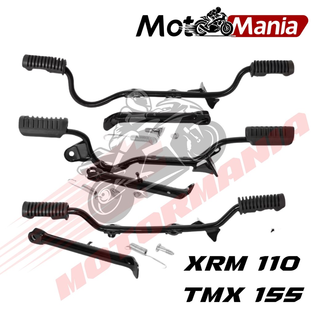 MOTOMANIA XRM TMX CT100 Front Footrest Assembly with Side Stand Set for ...