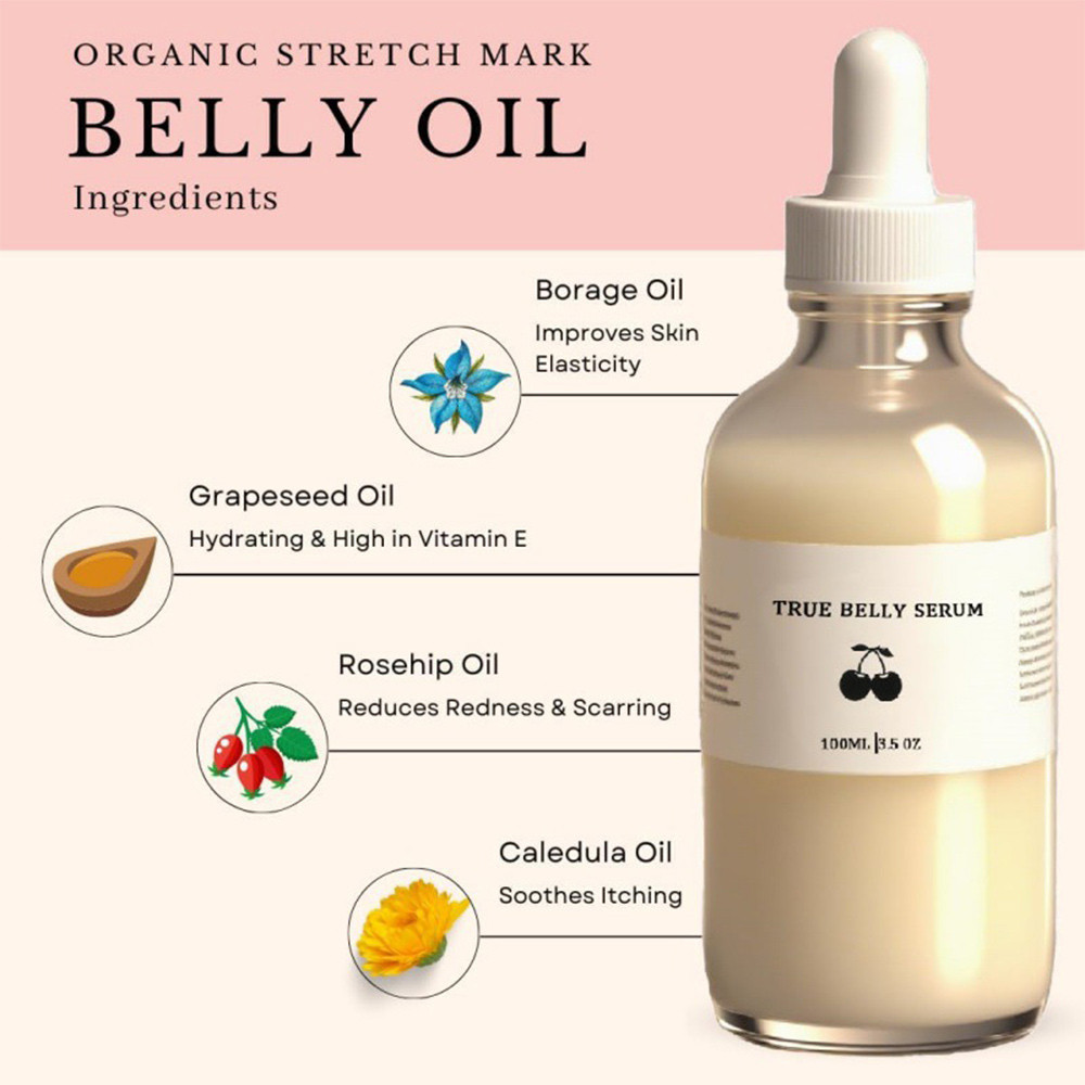 True Belly Serum,Hydrating Belly Oil, Abdominal essence oil moisturizes ...