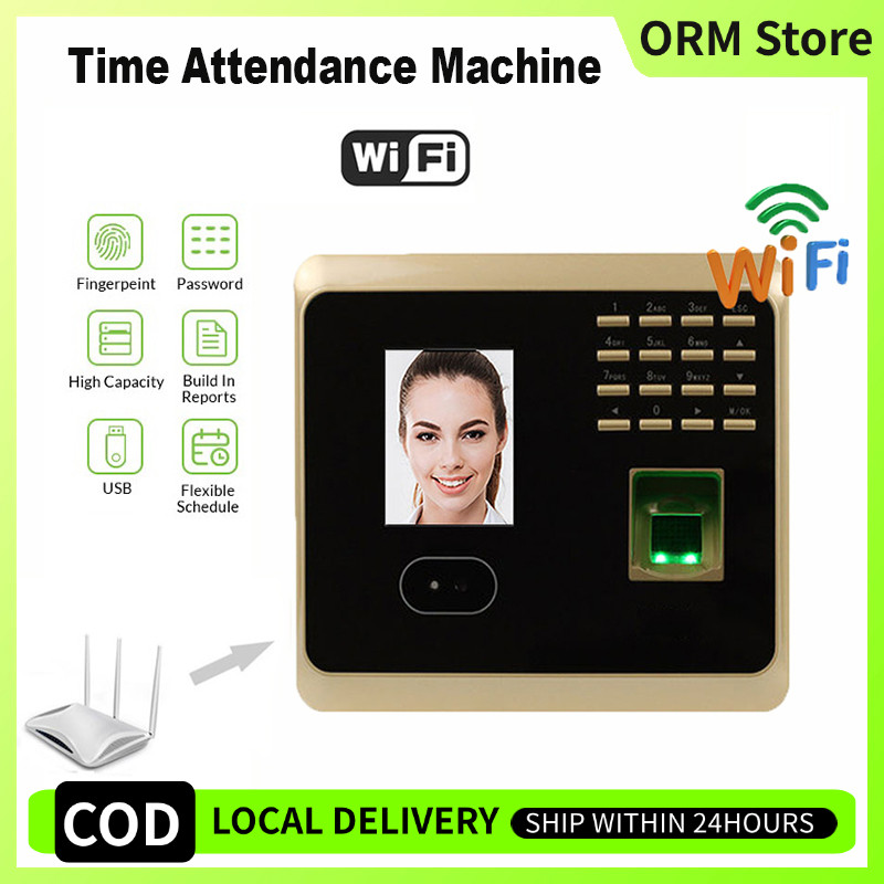 Biometrics Face Recognition Fingerprint Time Attendance Machine Bundy Clock Time Recorder ...