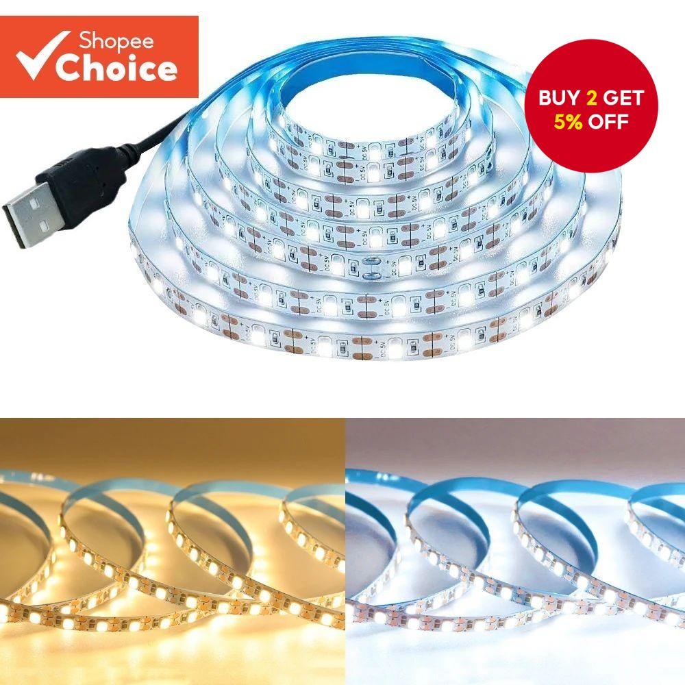 DC 5V USB LED Strips 2835 White Warm White LED Strip Lights Tape for TV Backlight Home Room ...