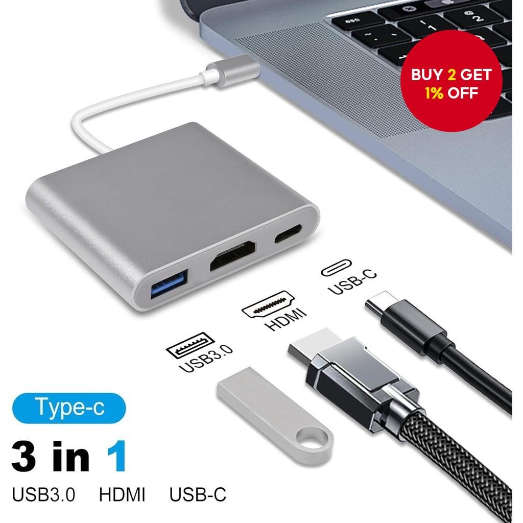 OTG Type C Hub to 4K HDMI PD Multi Port Adapter Fast Charging USB ...