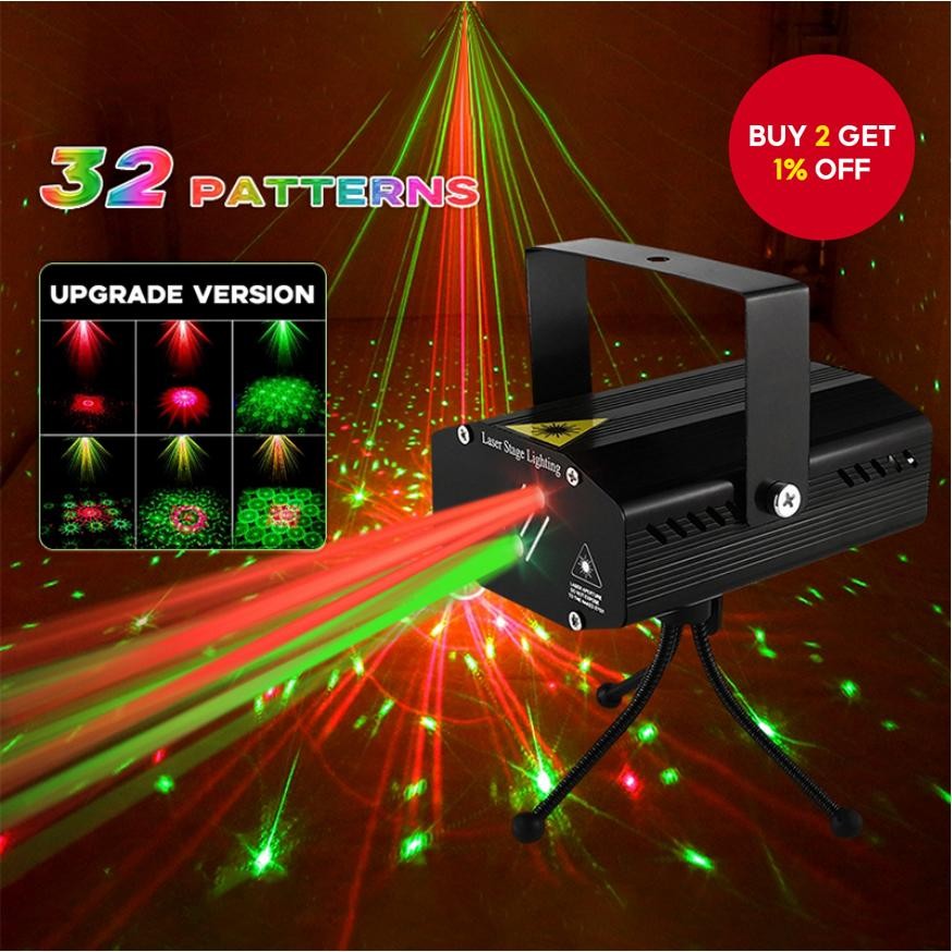 New Trendy Mini Party Laser Projector Light - 32 Patterns DJ Disco ...