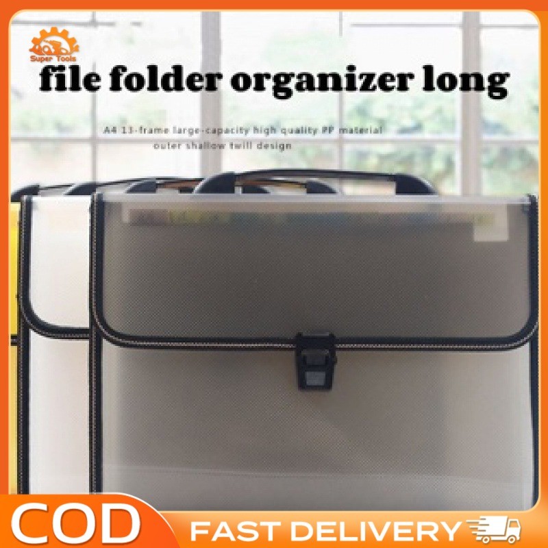 Long Expanding File Folder Organizer Document Organizer Portable Clear ...