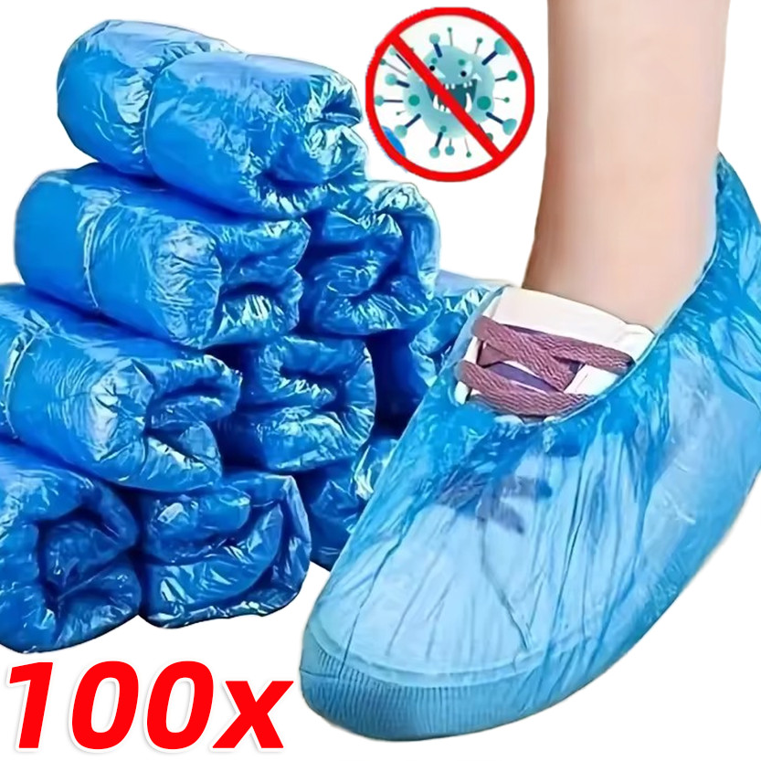 100/200/400Pcs Disposable Plastic Boot Cover / Waterproof Dustproof ...