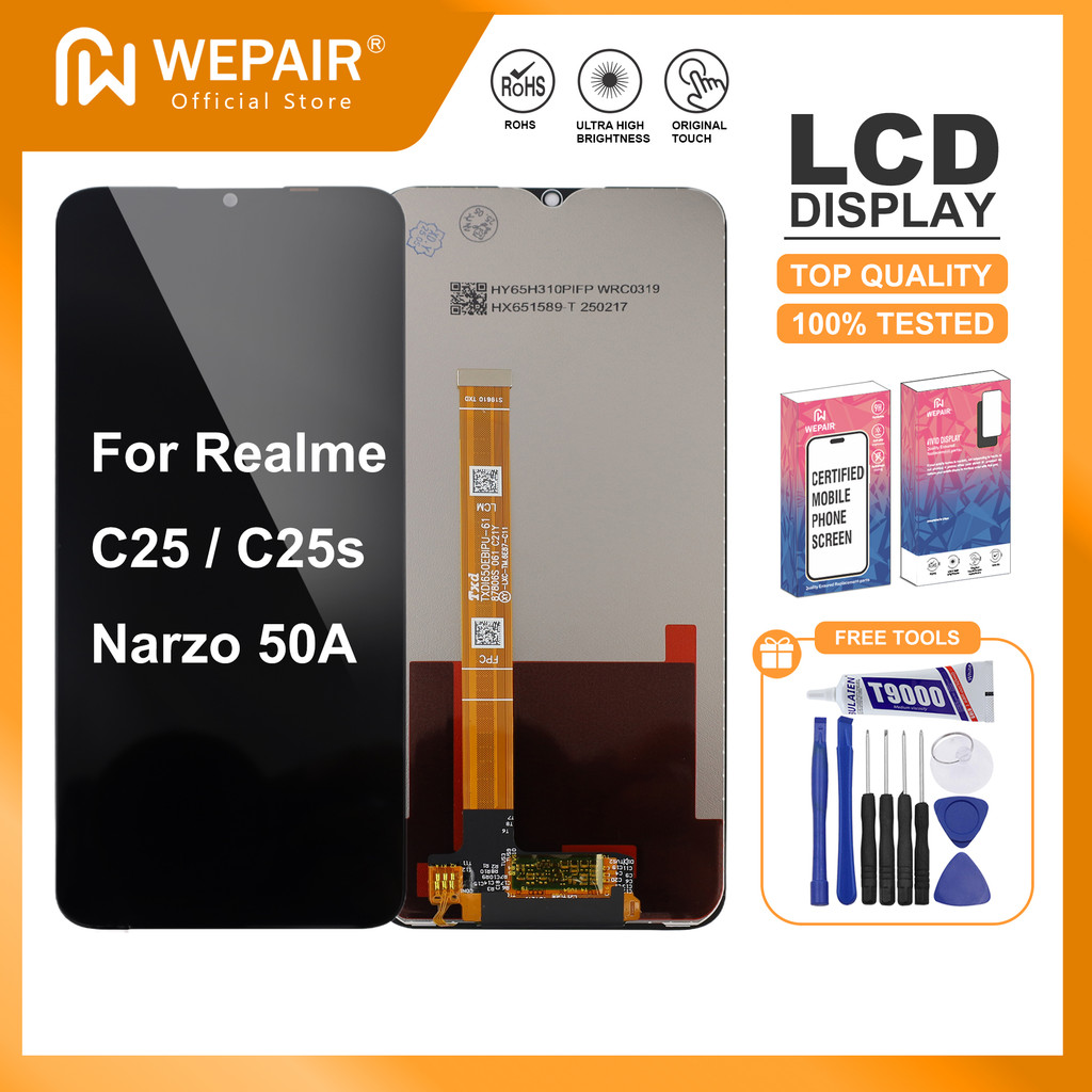 WEPAIR Original LCD For Realme C25/C25s/Realme Narzo 50A Touch Screen Display Assembly ...