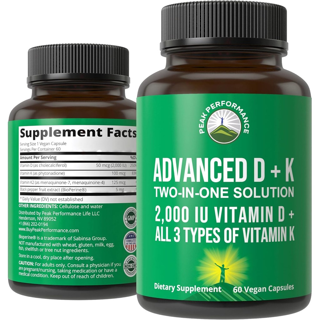 Peak Performance Advanced Vitamin D 2000 IU with All 3 Types of Vitamin ...