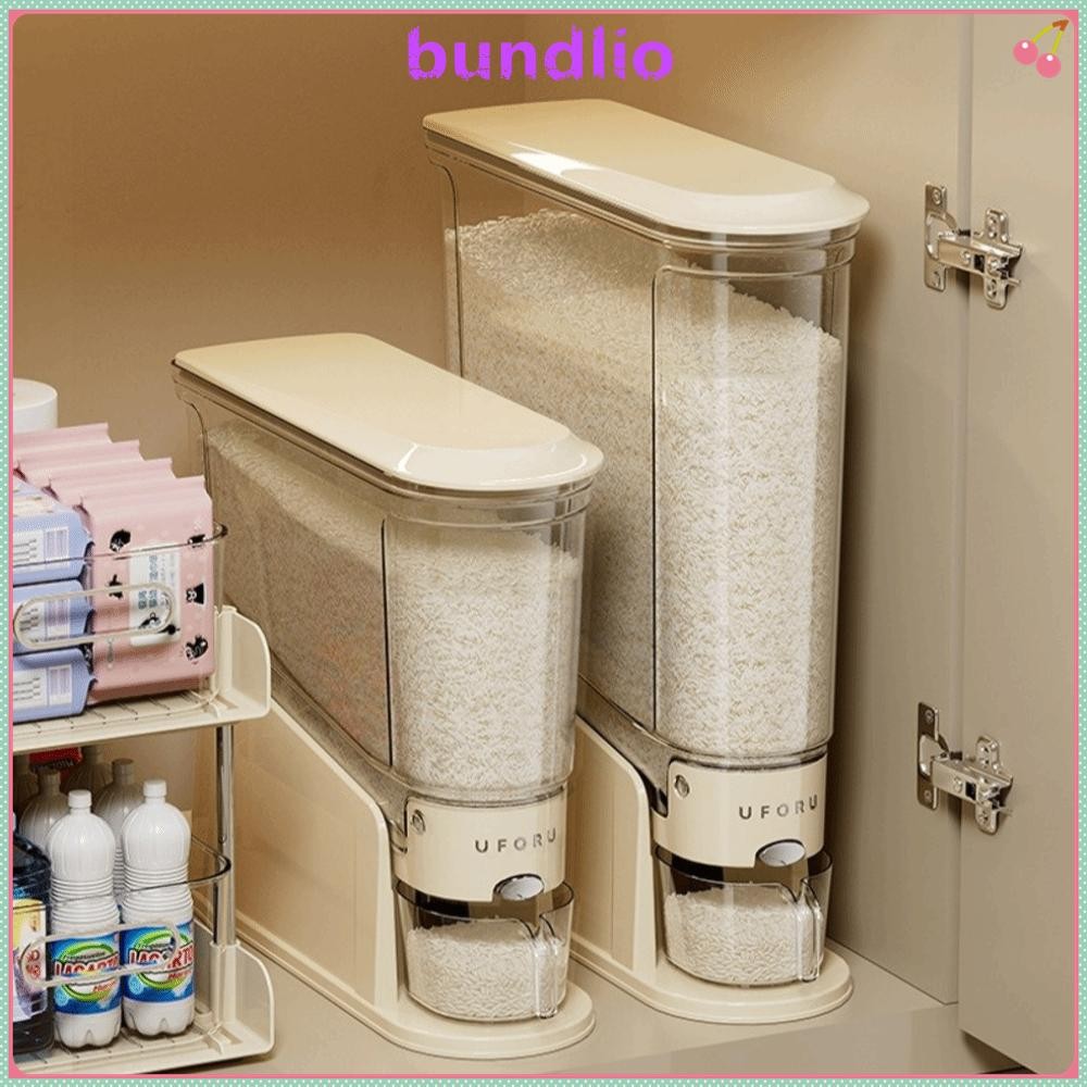 BUNDLIO Rice Dispenser, 12CM Width Moisture-Proof Rice Drum, Sealed ...