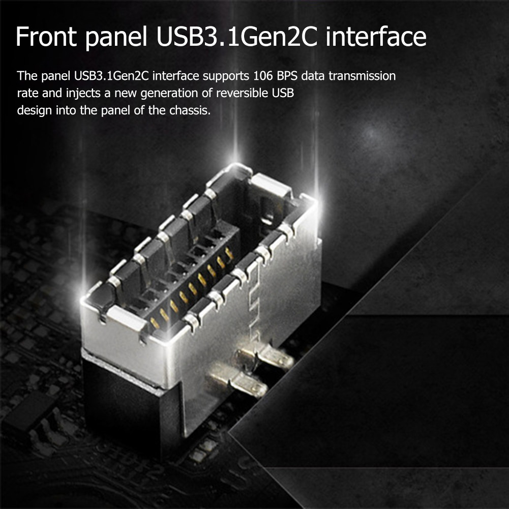 USB 3.1 Front Panel Header Type E M to Type C F Motherboard Expansion ...