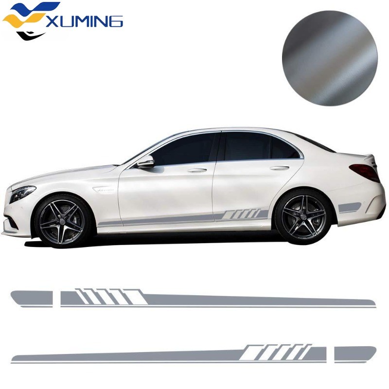 XM 2Pcs Car Side Body Vinyl Decal Sticker Sports Racing Race Car Long ...